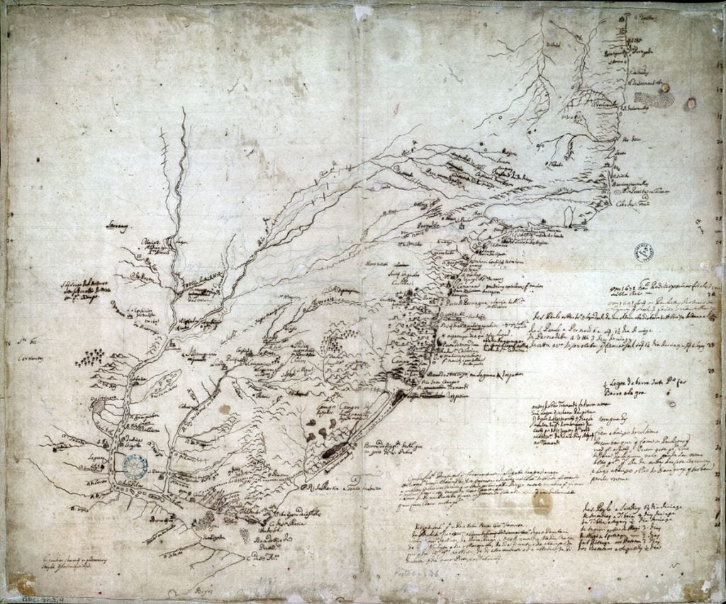 Mapa Sul do Brasil e Uruguai – século XVIII – prati.com.br